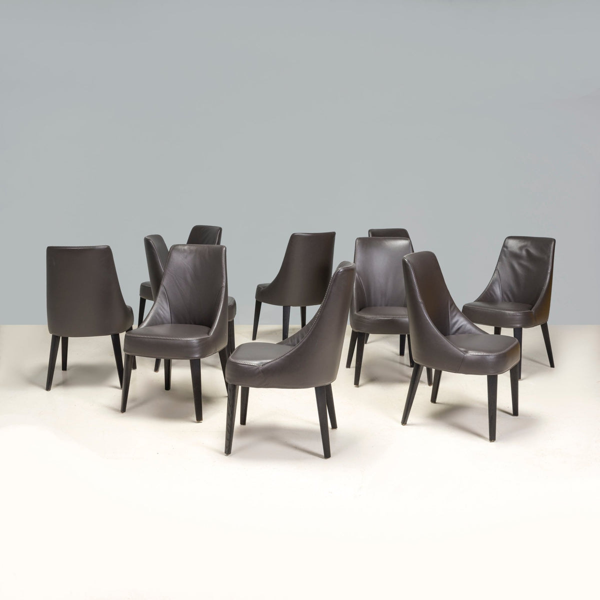 B&B Italia Maxalto by Antonio Citterio Febo Brown Leather Dining Chair ...