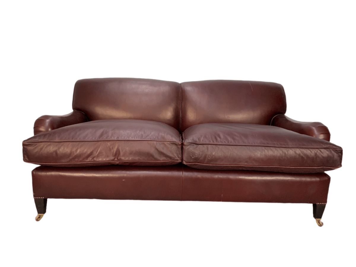 George Smith Leather Sofa - Signature Standard-Arm - Large 2.5-Seat So ...